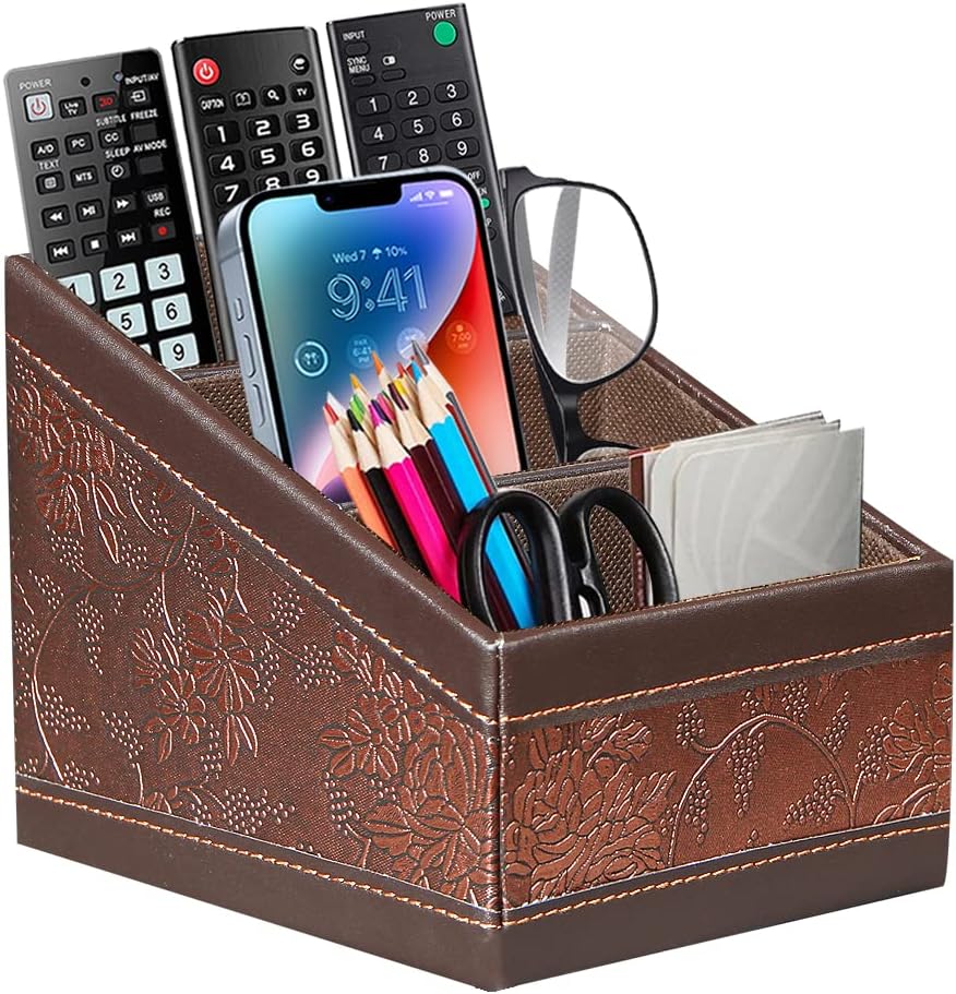 BLIENCE rangement telecommande, Support de télécommande en PU Cuir ...