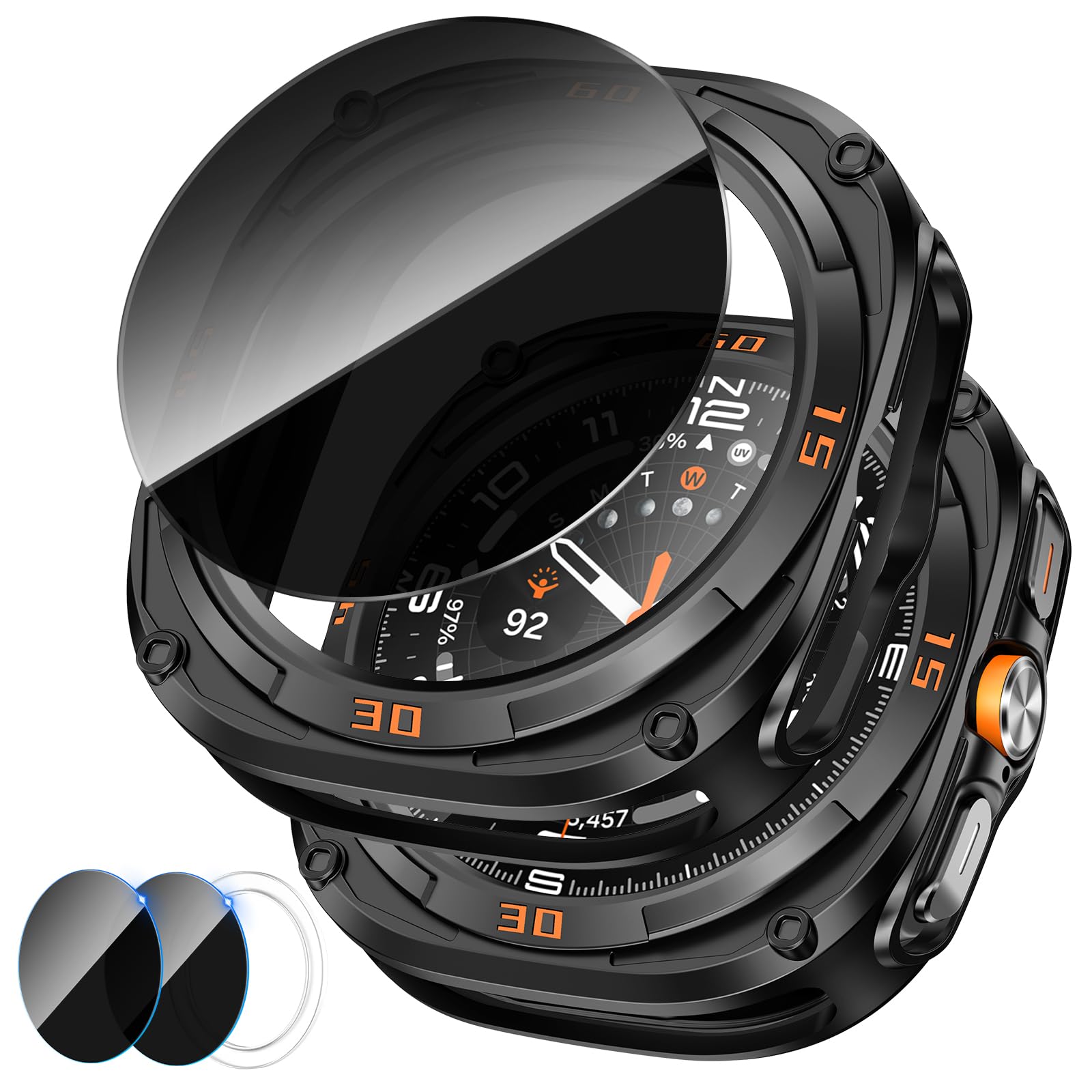 Goton Capa com moldura robusta para Samsung Galaxy Watch Ultra 47 mm ...