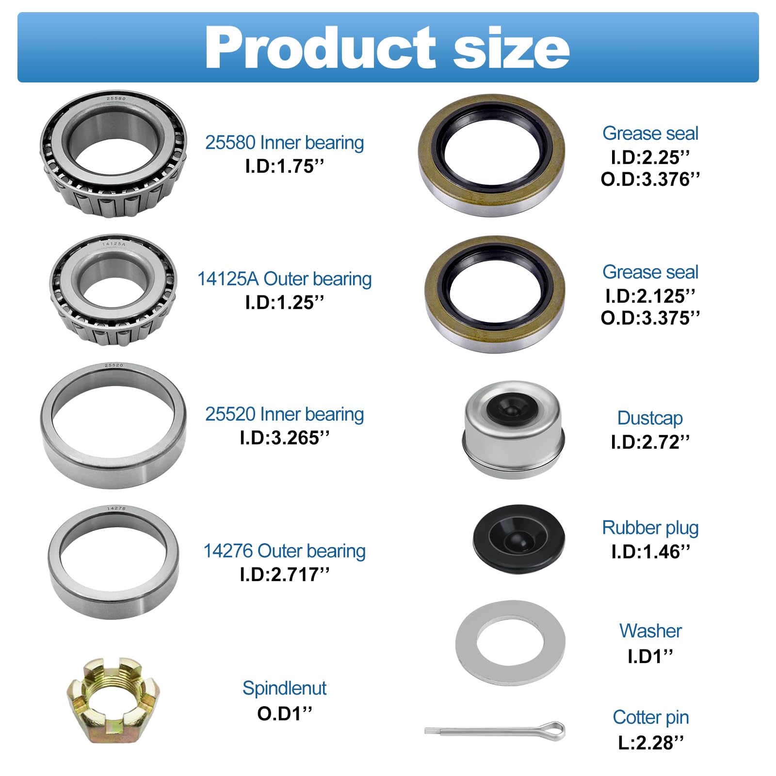 L68149 Bearing Kit Oreillys Trailer Hub Bearings Kit - 2 Pack For 3500 ...