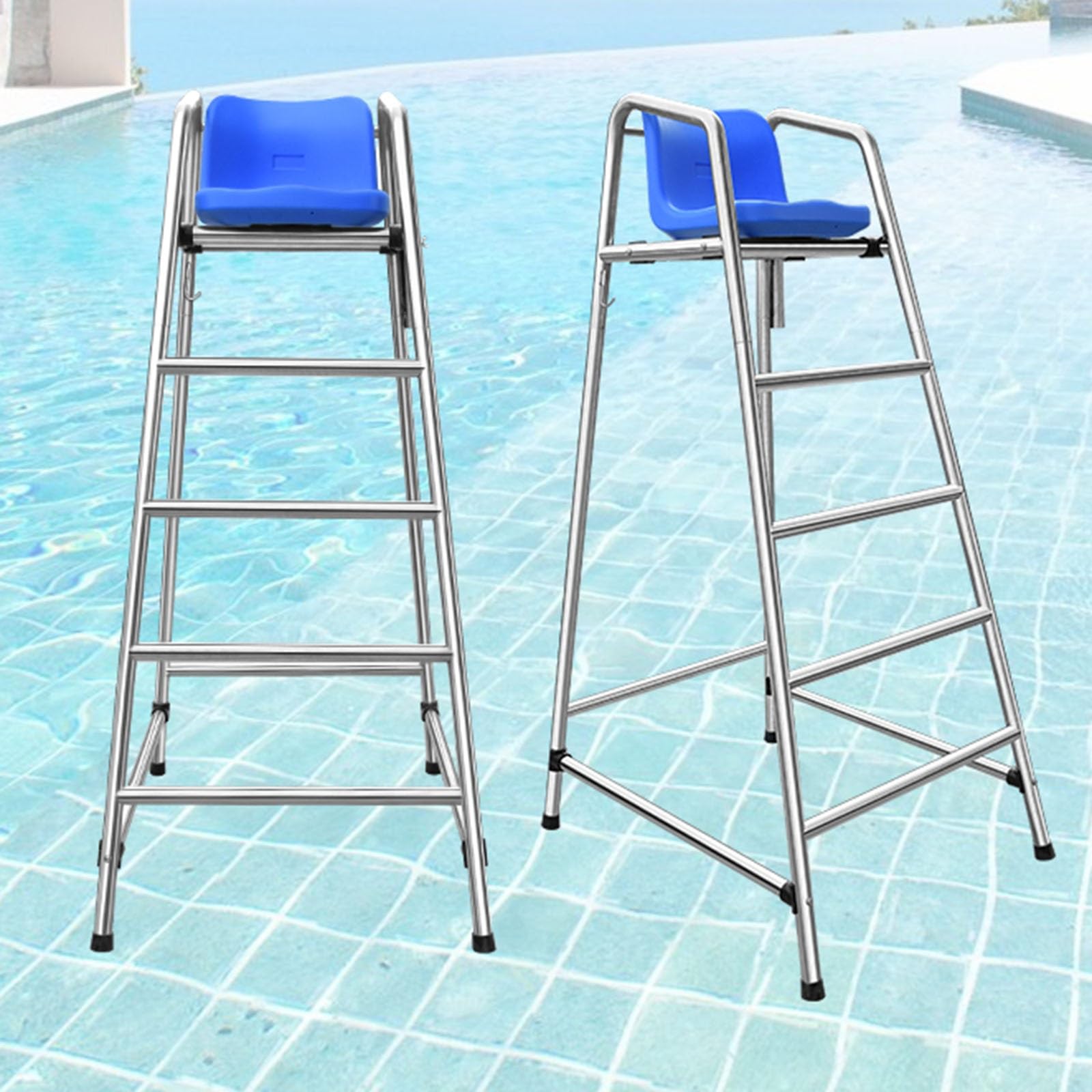 2 Packs Lifeguard Chair for Above Ground Pool, 71 Inch High Life Guard ...