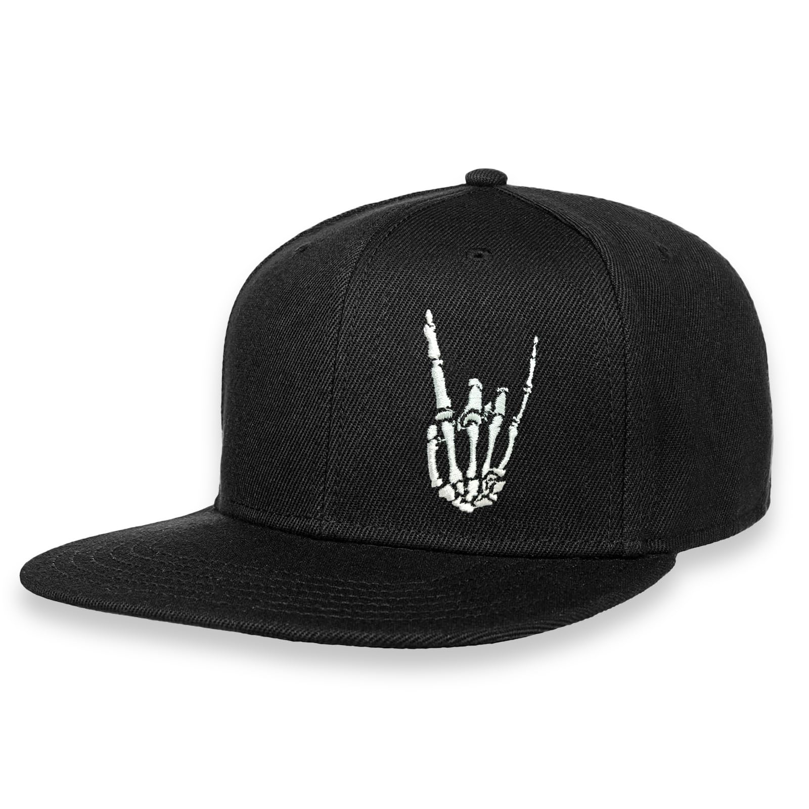 Embroidered Baseball Hats for Men Funny Rocking Skeleton Fingers Mens ...