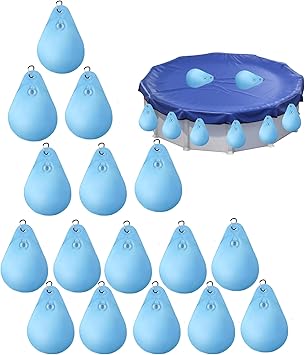 Amazon.com : 16 Pack Swimming Pool Cover Weights with Hooks, Leak Proof ...