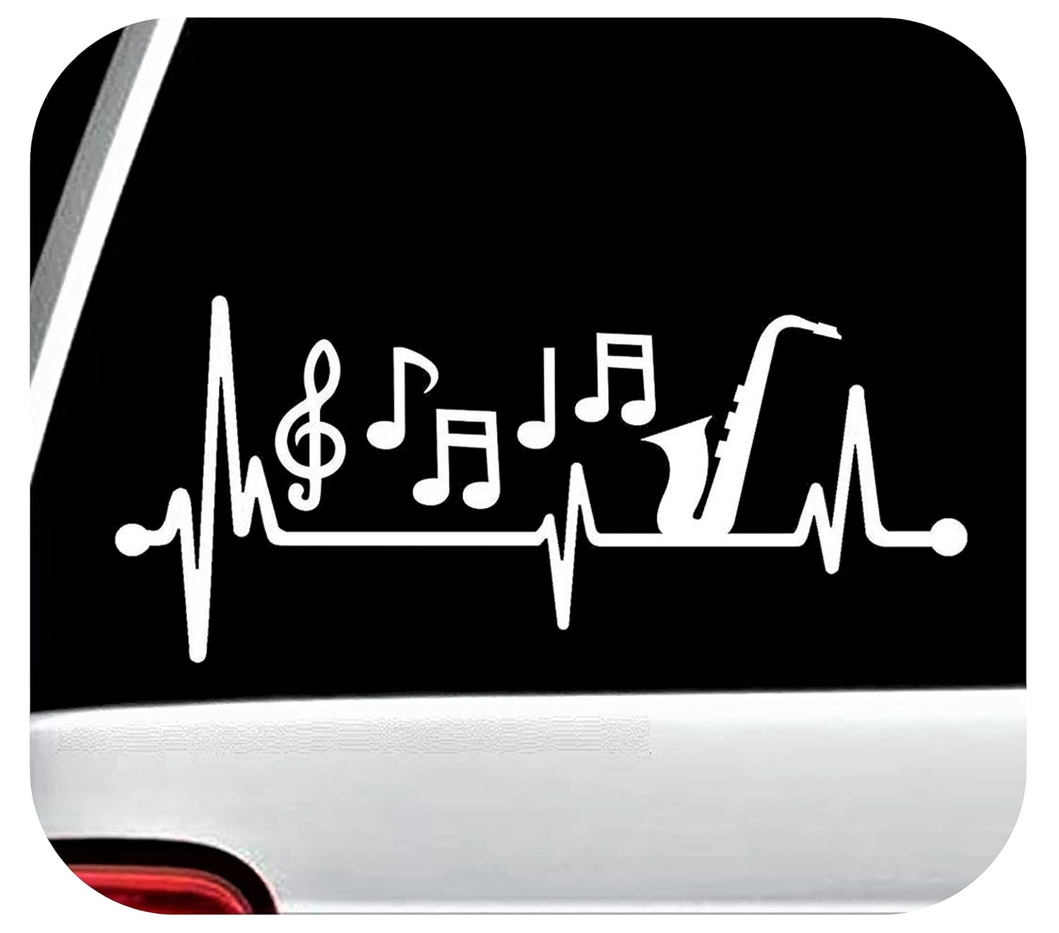 Amazon.com: Sax Saxophone Musical Notes Heartbeat Lifeline Decal ...