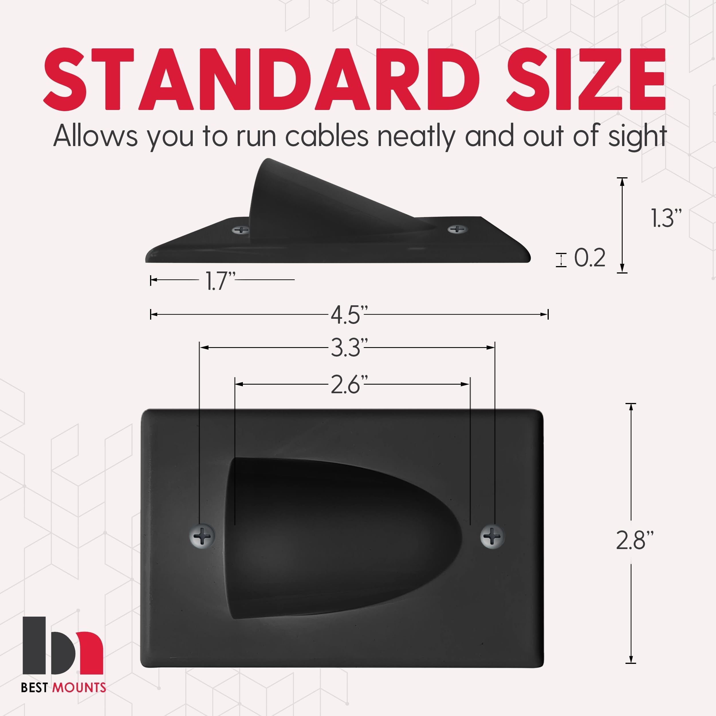 Snapklik.com : BestMounts - 2 Pack Outer Nose Behind Wall Cable ...