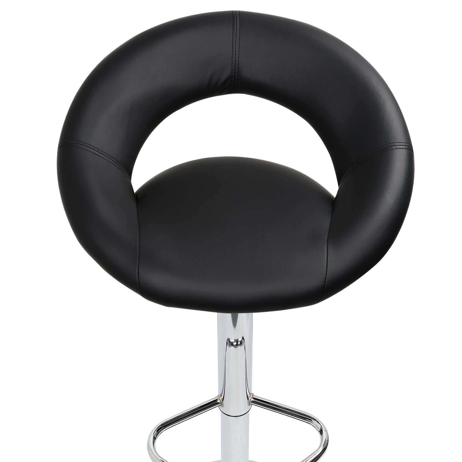 Buy Adjustable Swivel Bar Stools Set of 2, Faux Leather Gas Lift ...