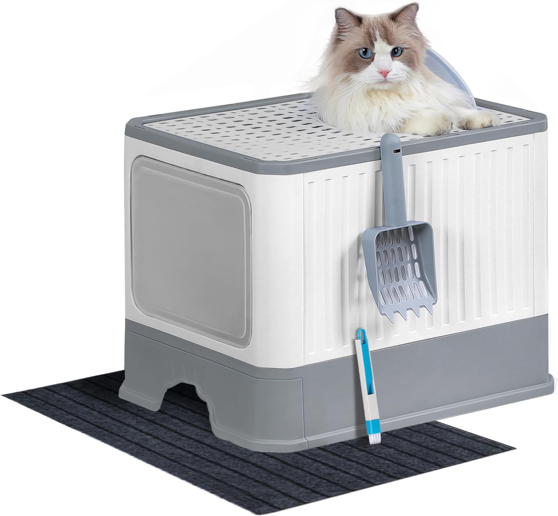 Katzenklo, Katzentoilette, mit Deckel, ausziehbares Tablett, geräumig ...