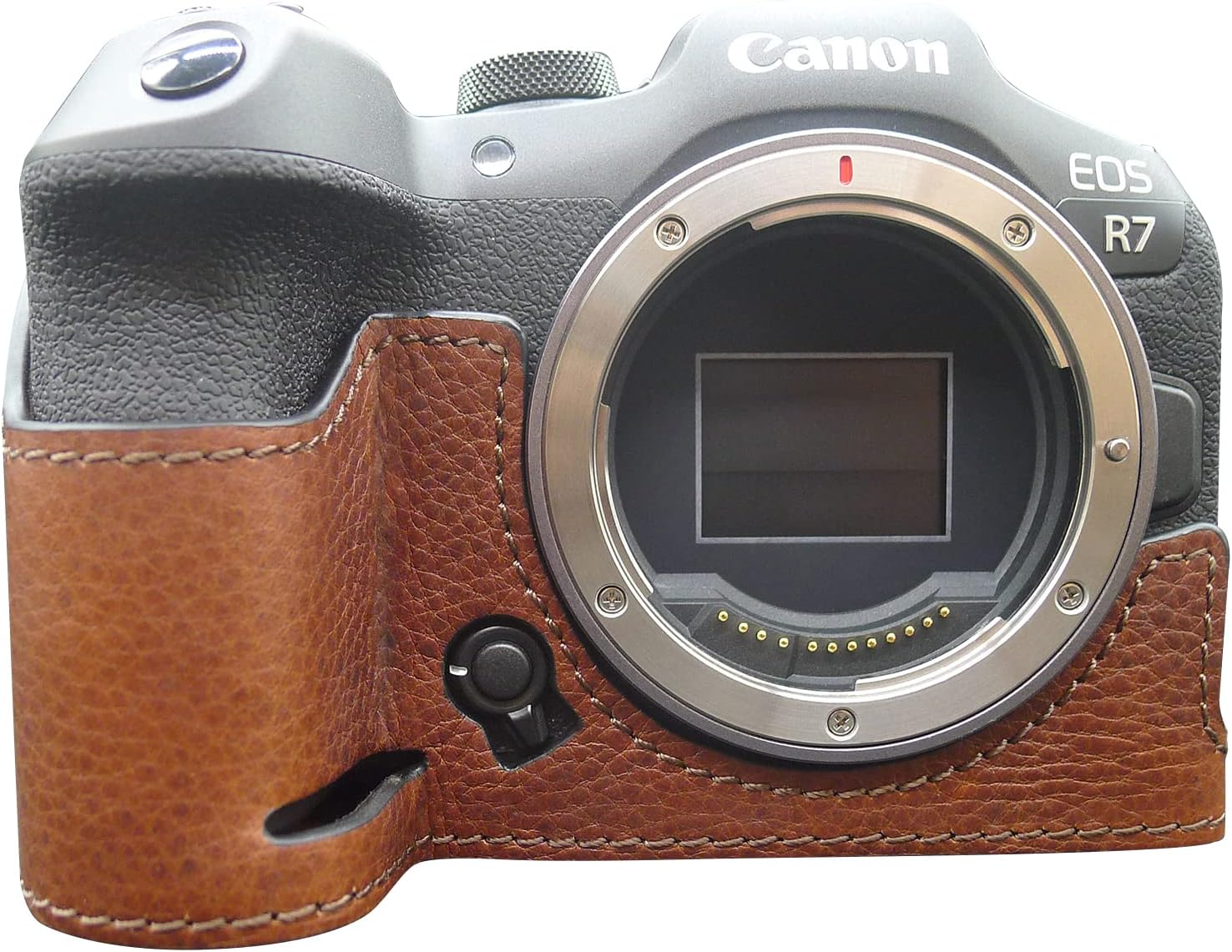 Amazon.com : MUZIRI KINOKOO Genuine Leather Half Case for Canon EOS R7 ...