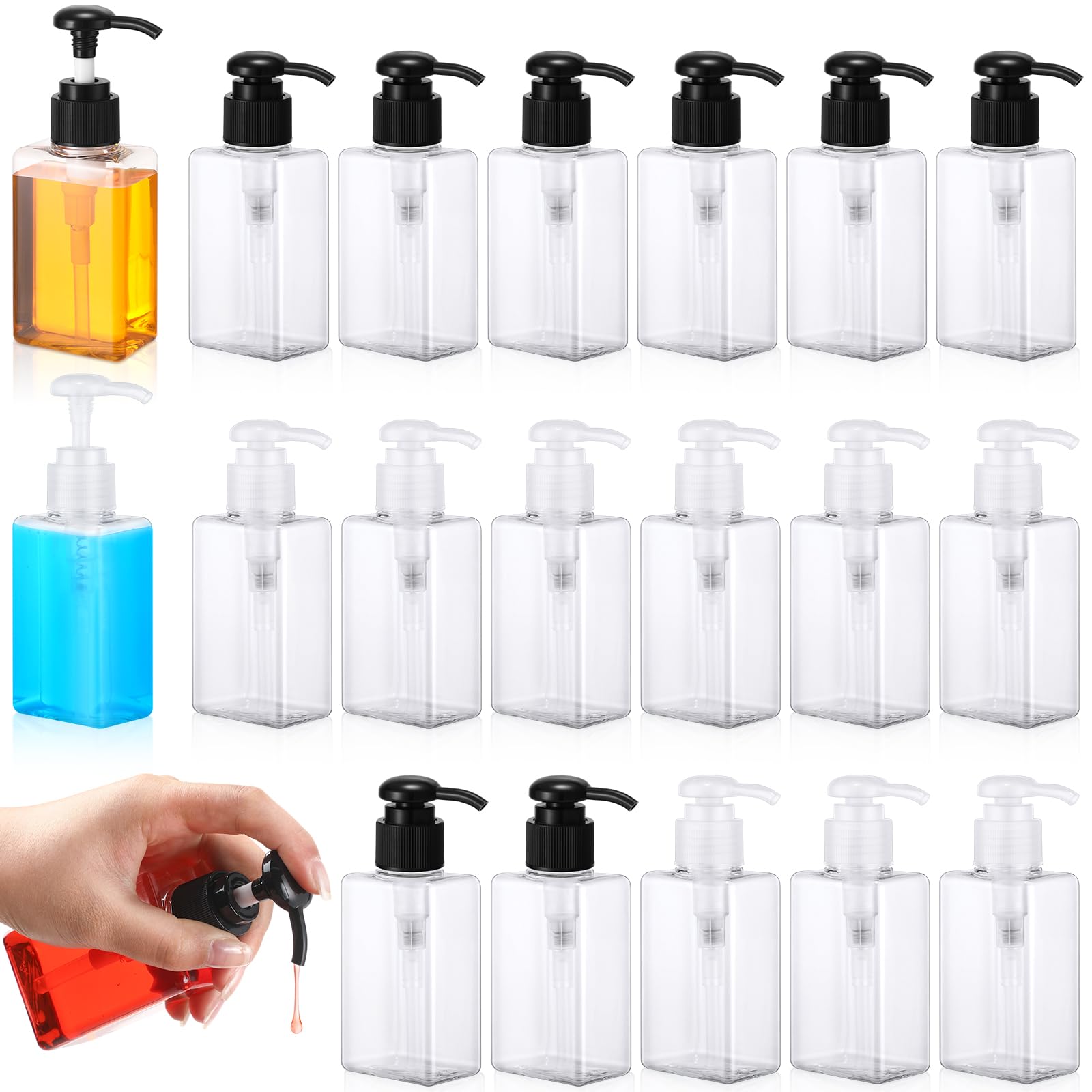 Amazon.com: Domensi 12 Pcs 100ml /3.4 oz Pump Bottle Mini Travel ...
