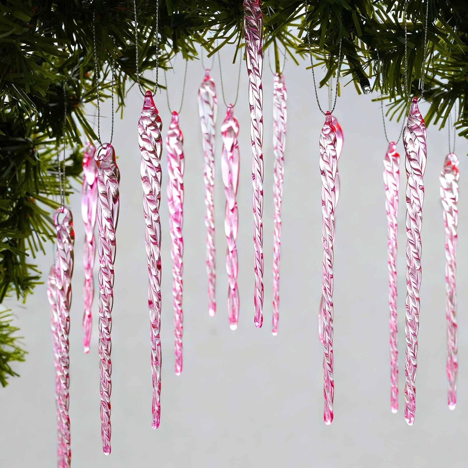 Amazon.com: 32 Pcs Icicle Ornaments for Christmas Tree Decorations ...