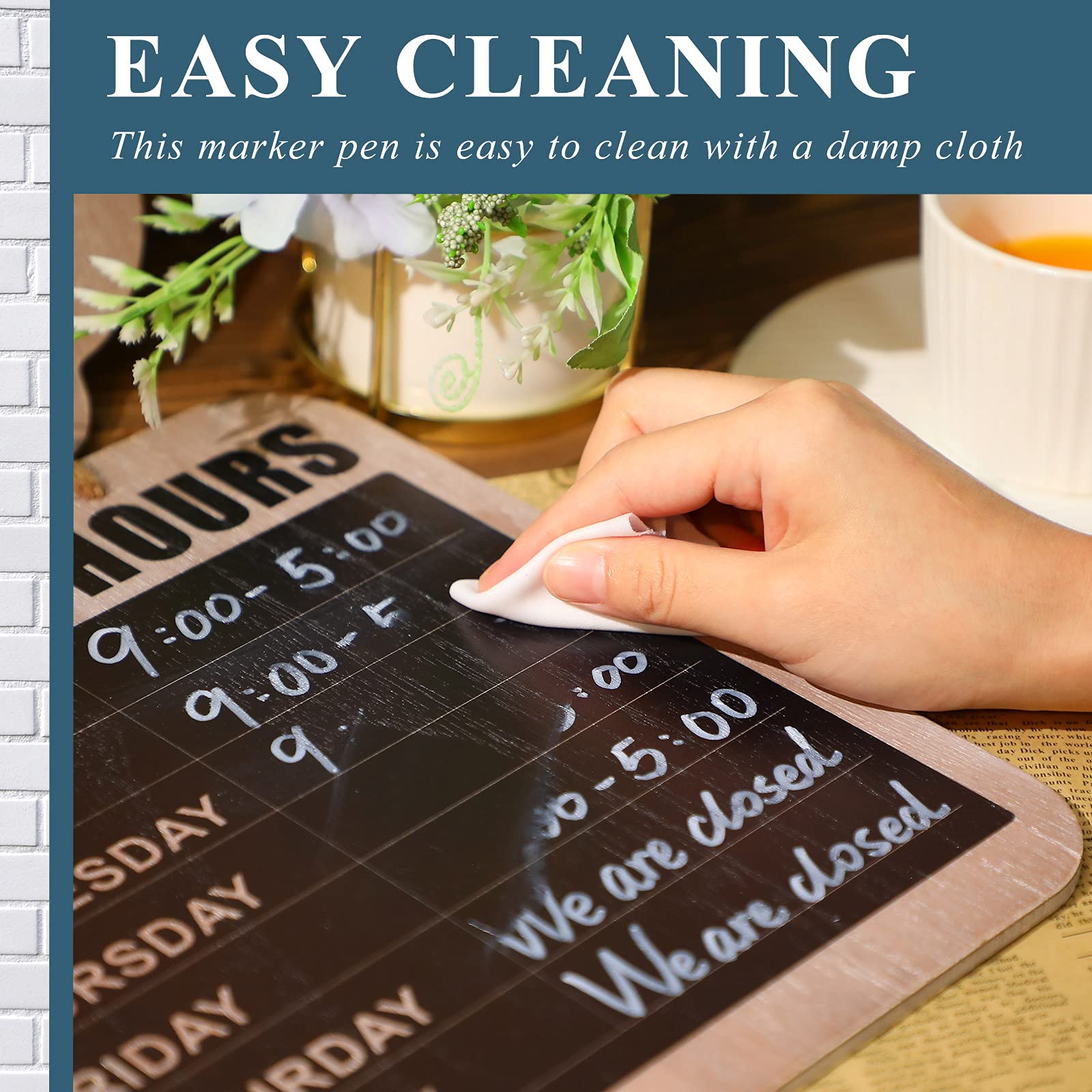 Business Hours Hanging Chalkboard Open Closed Sign Wooden Welcome Chalk ...