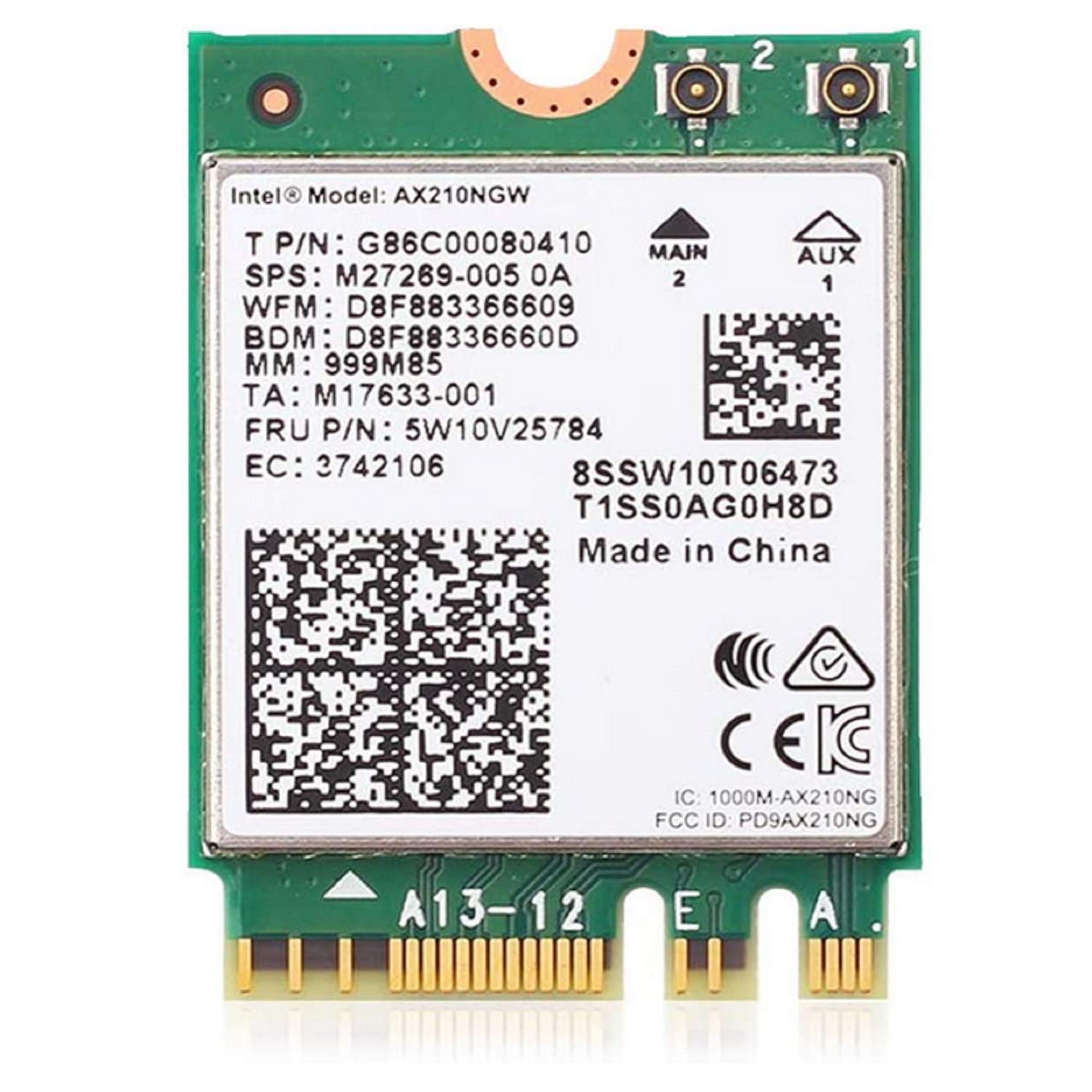 Buy AX210NGW DTK WiFi Card WiFi 6E Supports 6GHz, 2230, 2x2 AX+BT 5.3 ...