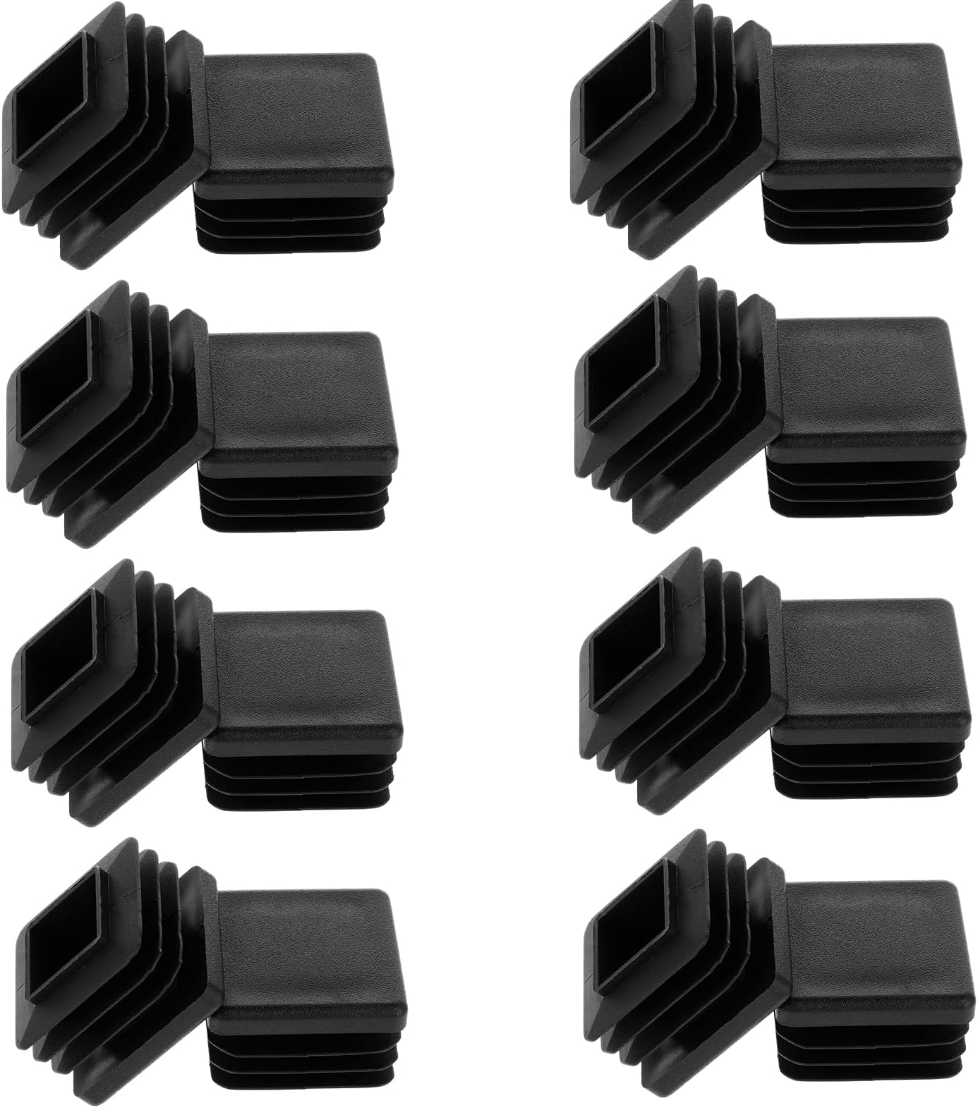 20 Pcs Square Plastic Plugs, Black Tube Inner End Caps, Cover for ...