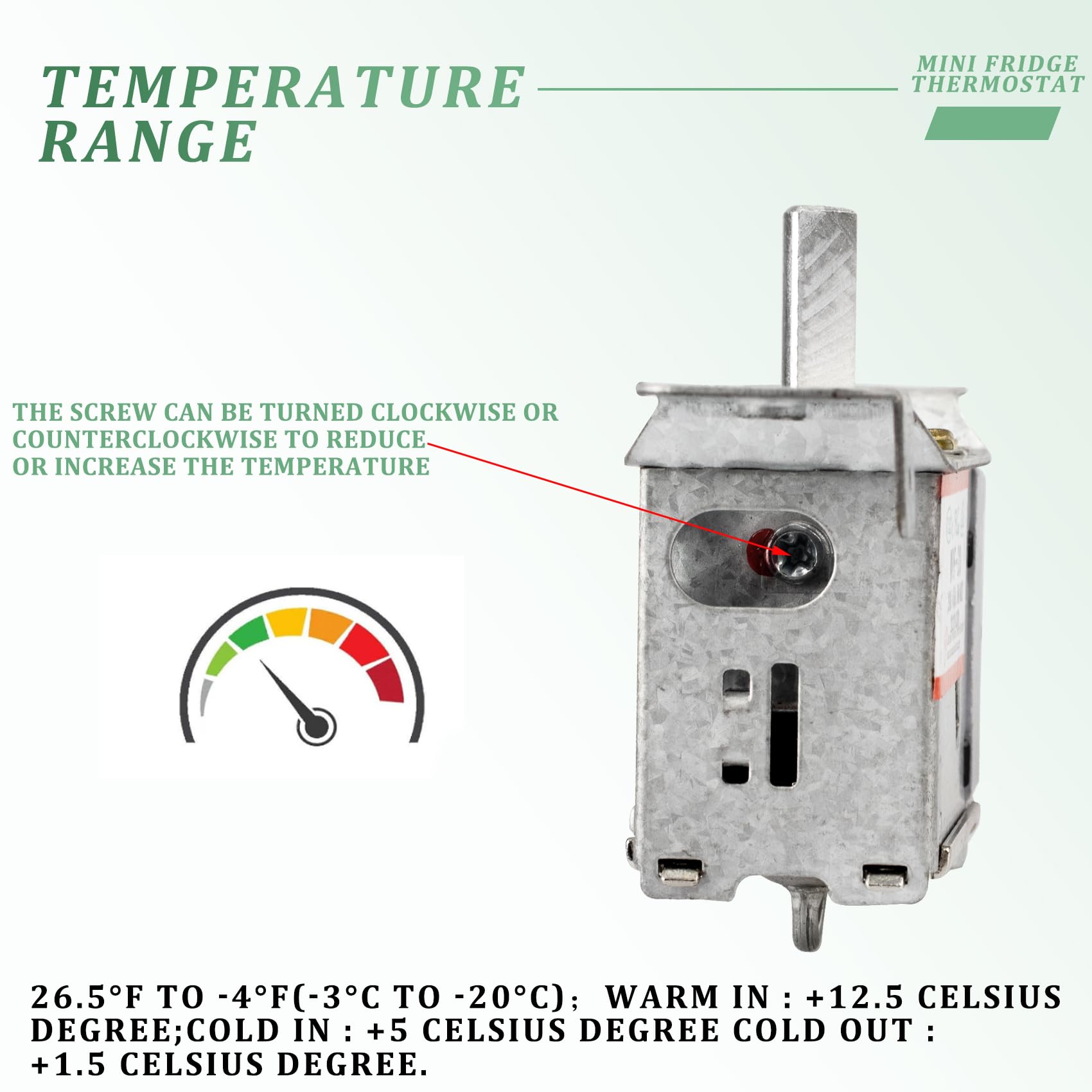 Snapklik.com : 2 Pin Freezer Refrigerator Thermostat Universal WPF-20,Mini Fridge Thermostat,AC ...