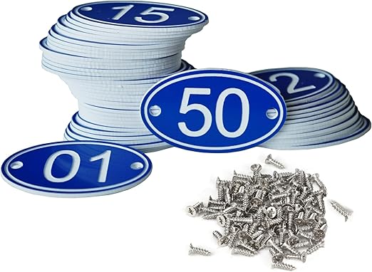 Amazon.com : NumRealm Table Numbers Locker Cabinet Number, Oval ABS ...