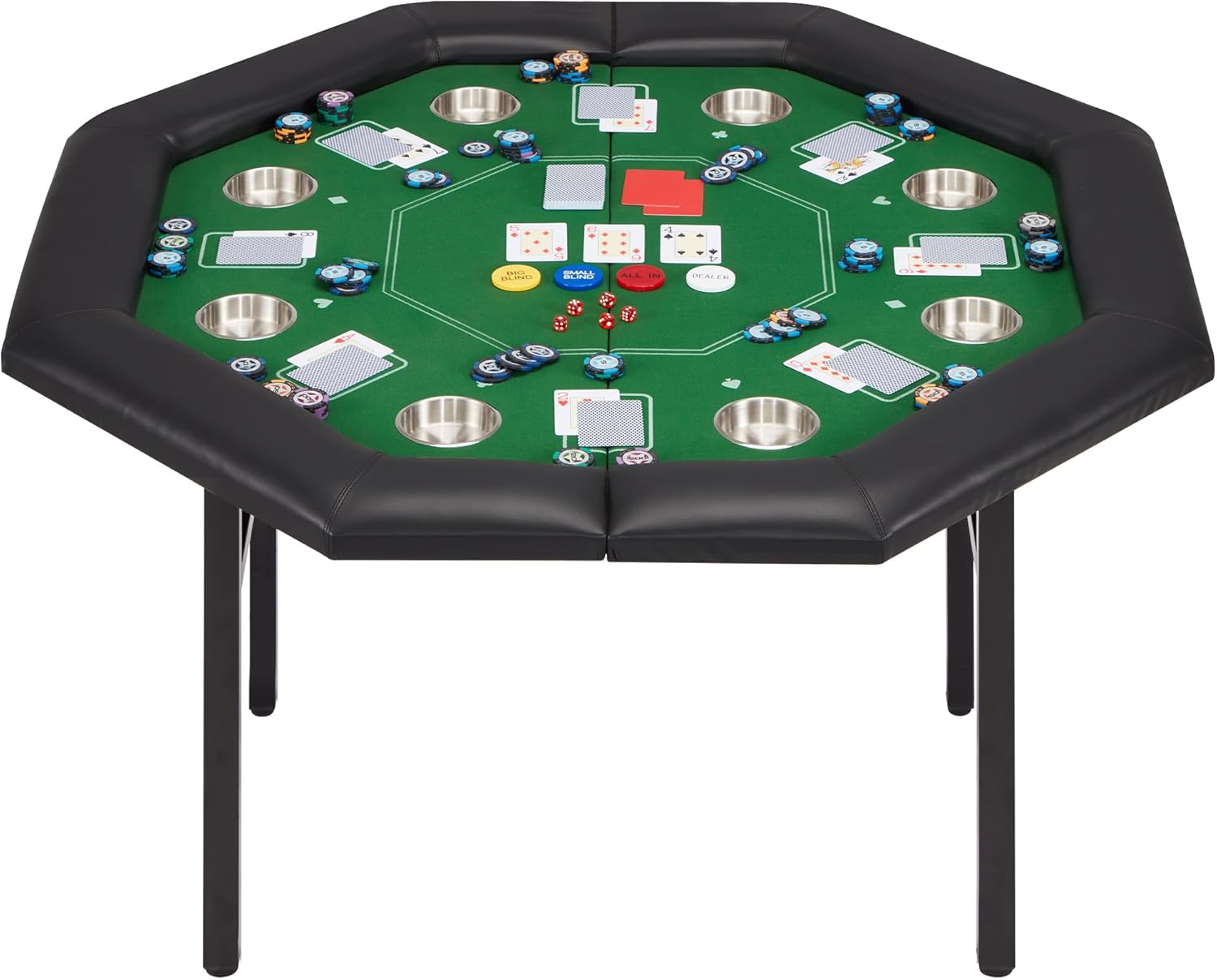 Amazon.com: ECOTOUGE 8-Player Poker Table Foldable, Casino Leisure ...