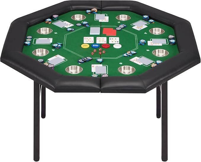 Amazon.com: ECOTOUGE 8-Player Poker Table Foldable, Casino Leisure ...