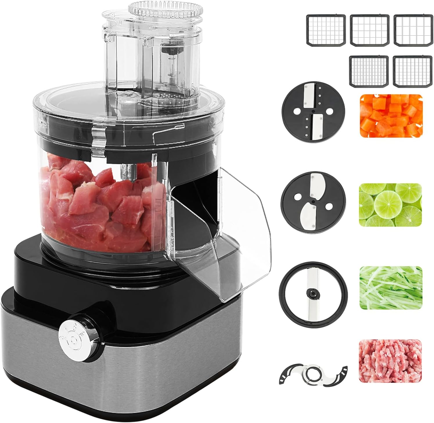Amazon.com: LitchiA 600W Electric Vegetable Machines+Meat Grinder, 5 in ...