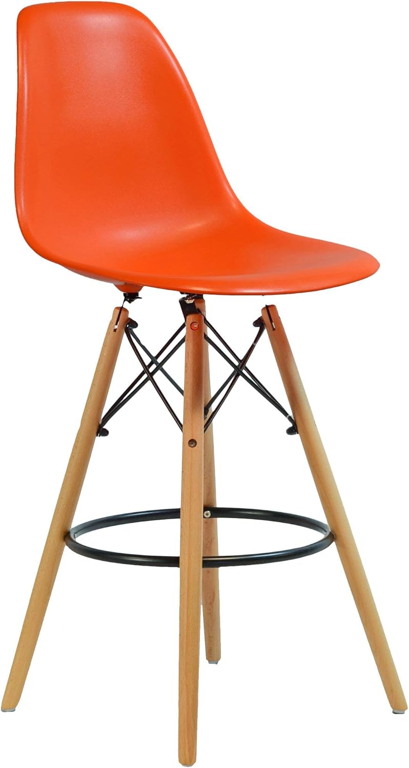 Amazon.com: Charles Eames Style DSW Counter Stool in Orange : Home ...