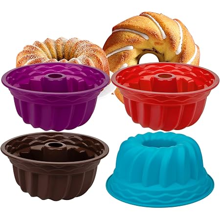 Amazon.com: Silicone Fulted Pan Cake Nonstick Jello Molds Tube for ...