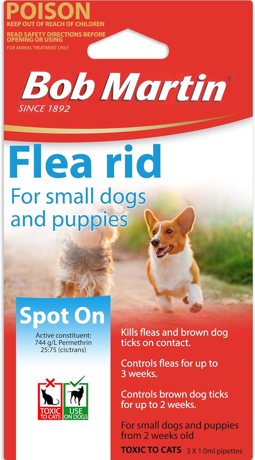 Bob Martin Spot-On Flea & Tick Treatment for Small Dogs & Puppies ...