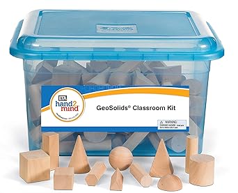 Amazon.com: hand2mind Wood Geometric Solid Blocks, 3D Shapes, Classroom ...