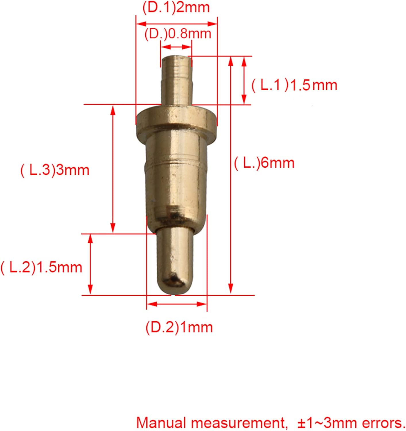 Mxfans 100x Gold-plated 6mm Copper Probes Spring Pogo Pin Connector ...