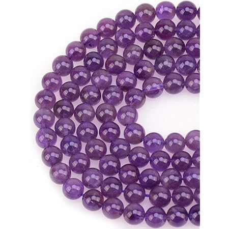 Amazon.com: LPBeads 100PCS 8mm Natural Amethyst Beads Gemstone Round ...