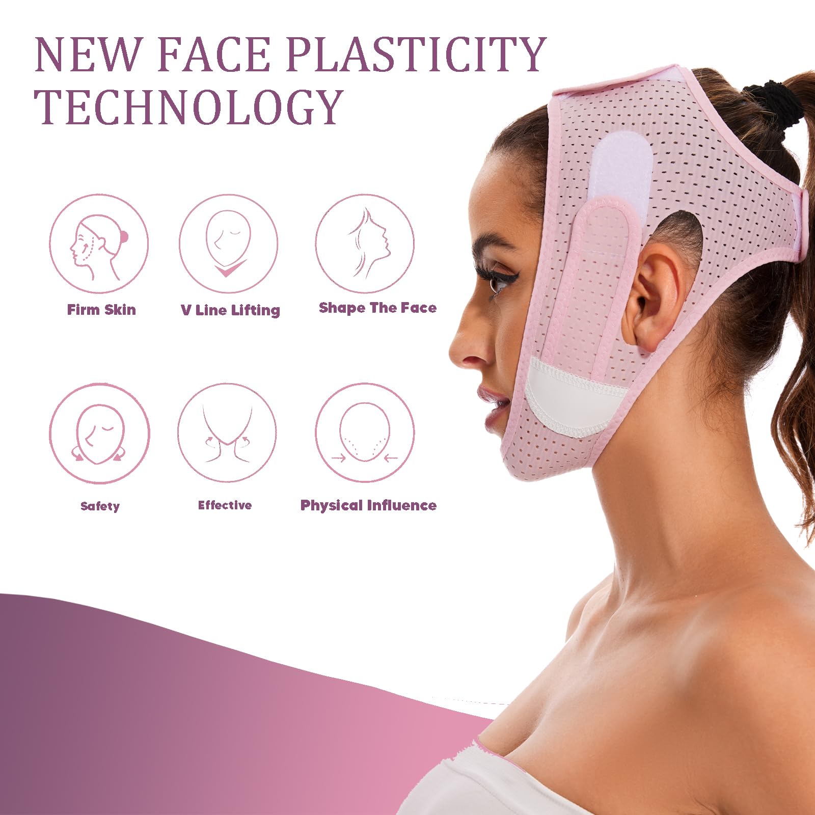 Double Chin Reducer Strap for Women, V-Line Mask, Jawline Shaped, Face ...