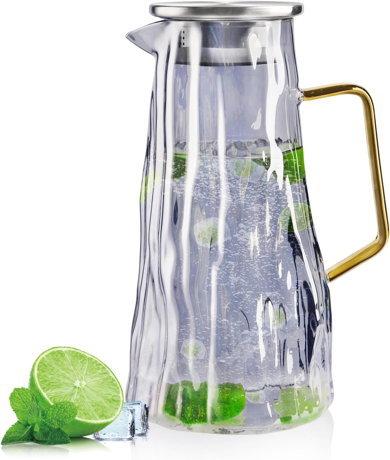 Amazon.com: Glass Pitcher with Lid, 60 oz/ 1780ml Paysky Water Pitcher ...