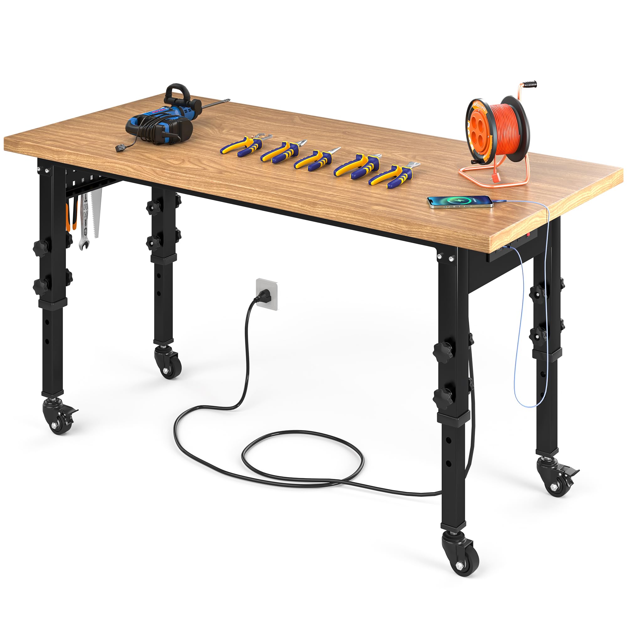 Buy YITAHOME Workbench 60" L x 24" W Adjustable Garage Workbench with ...