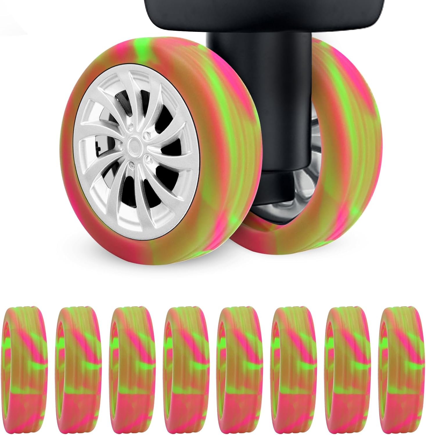 Amazon.com | SMUK 8Packs Luggage Wheel Covers, Silicone Luggage Wheel ...