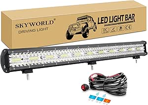 SKYWORLD 8D 31 inch 660W Led Work Light Bar with 12V Wiring Harness ...