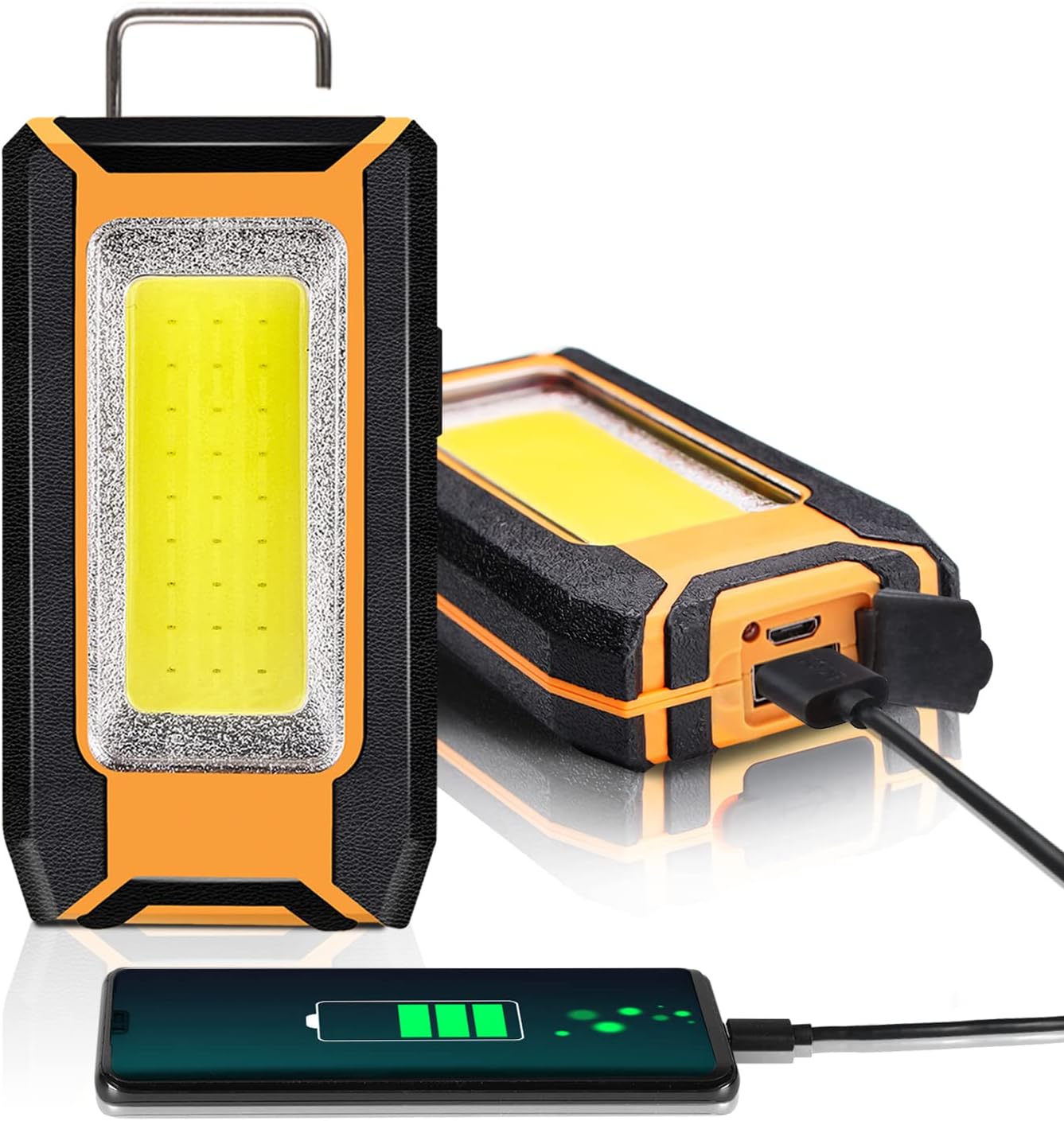 LED Work Light, 2Pack Magnetic Work Light Rechargeable 40W Bright ...