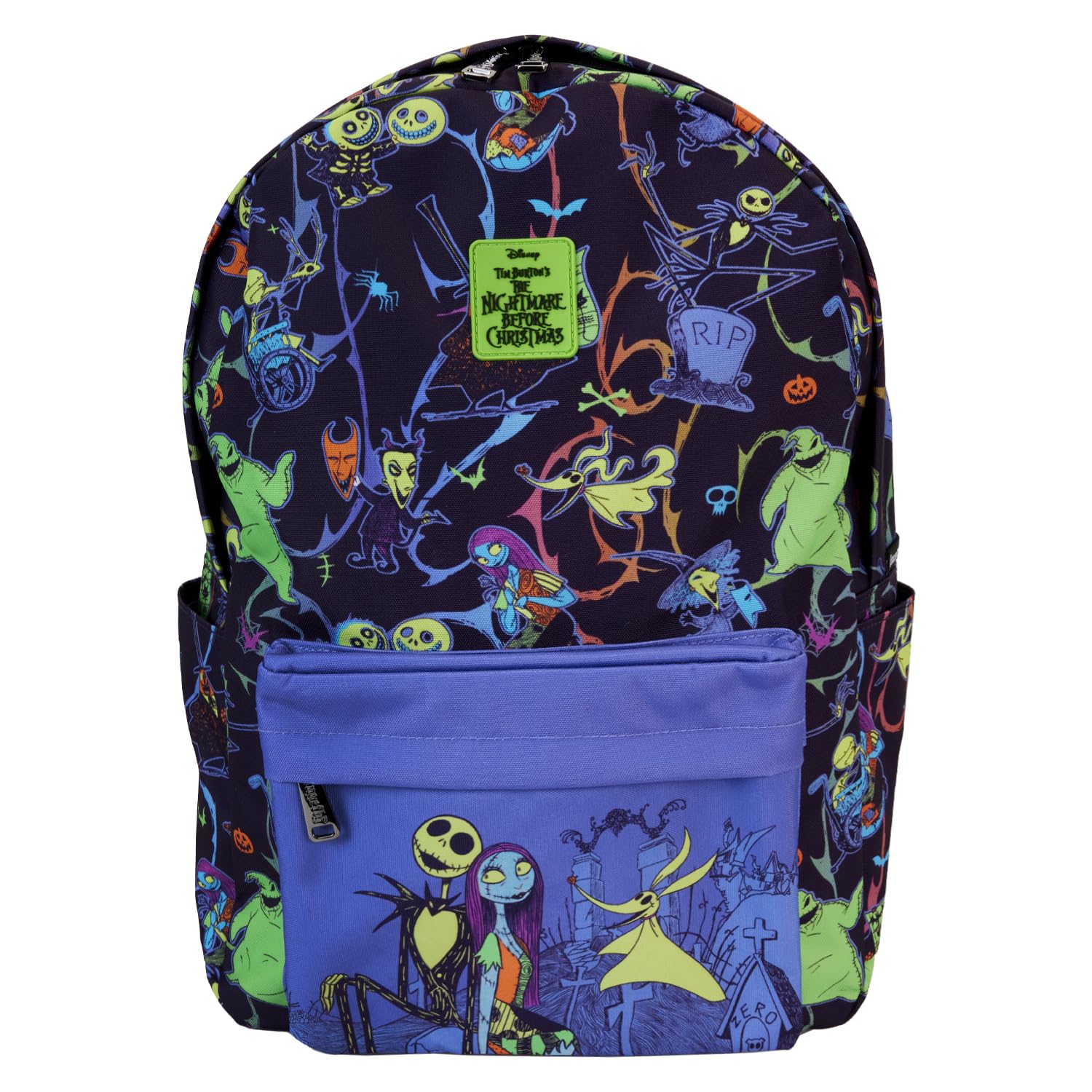 Amazon.com: Loungefly Disney NBC Neon Glow-in-Dark Full-Size Nylon ...