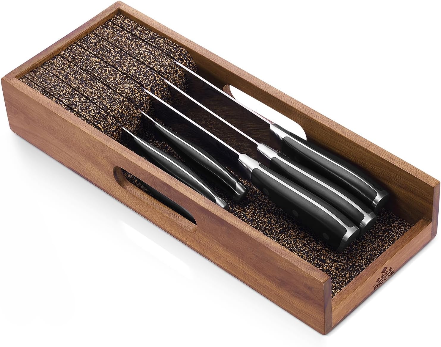 Relaxdays range couteaux de cuisine bambou, support couteaux pour 5 ...