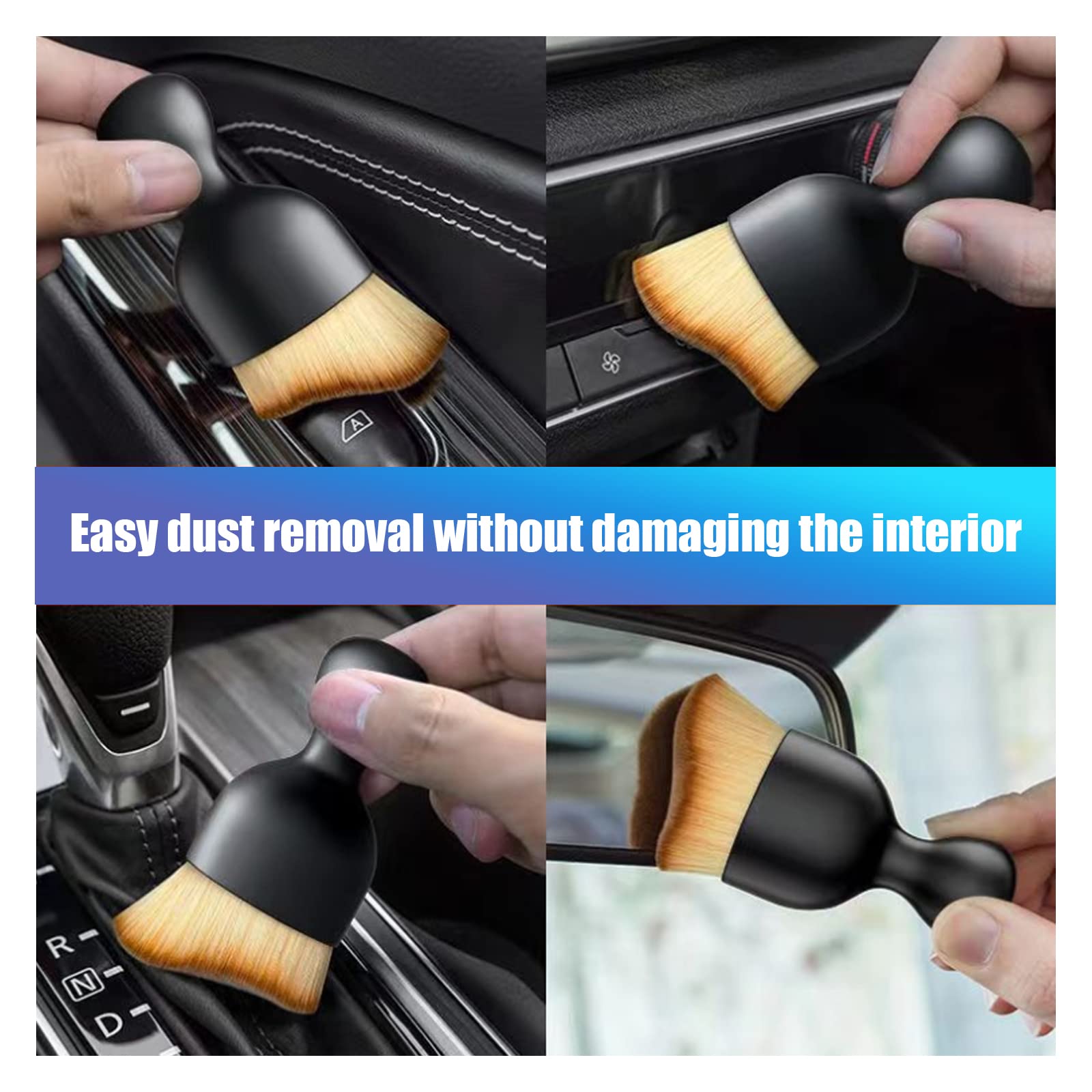 Snapklik.com : Ajxn 2 PCS Car Interior Cleaning Soft Brush, Auto ...