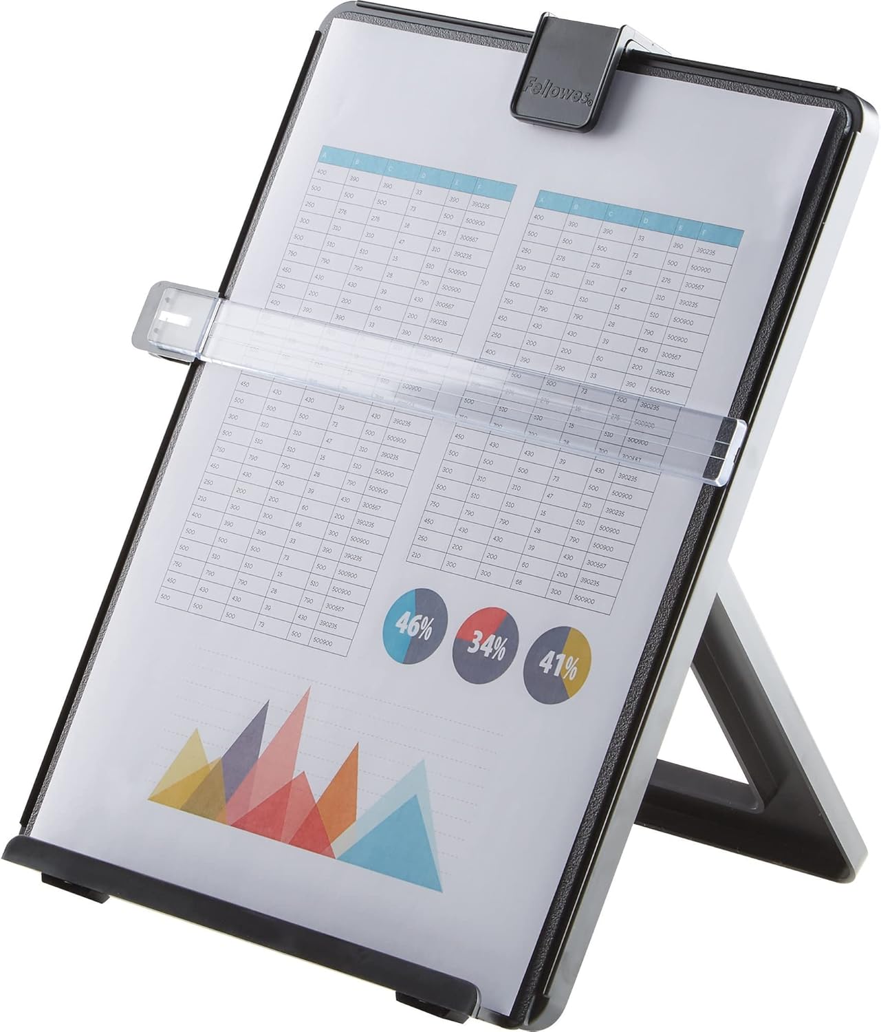 Fellowes Adjustable Document Holder with Line Guide, Black, standard ...