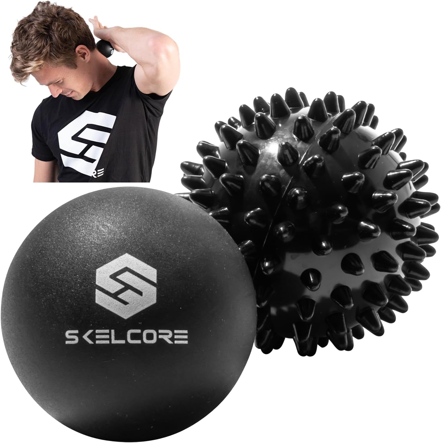 Amazon.com: Skelcore 2-Piece Therapy Massage Ball Set - Lacrosse ...
