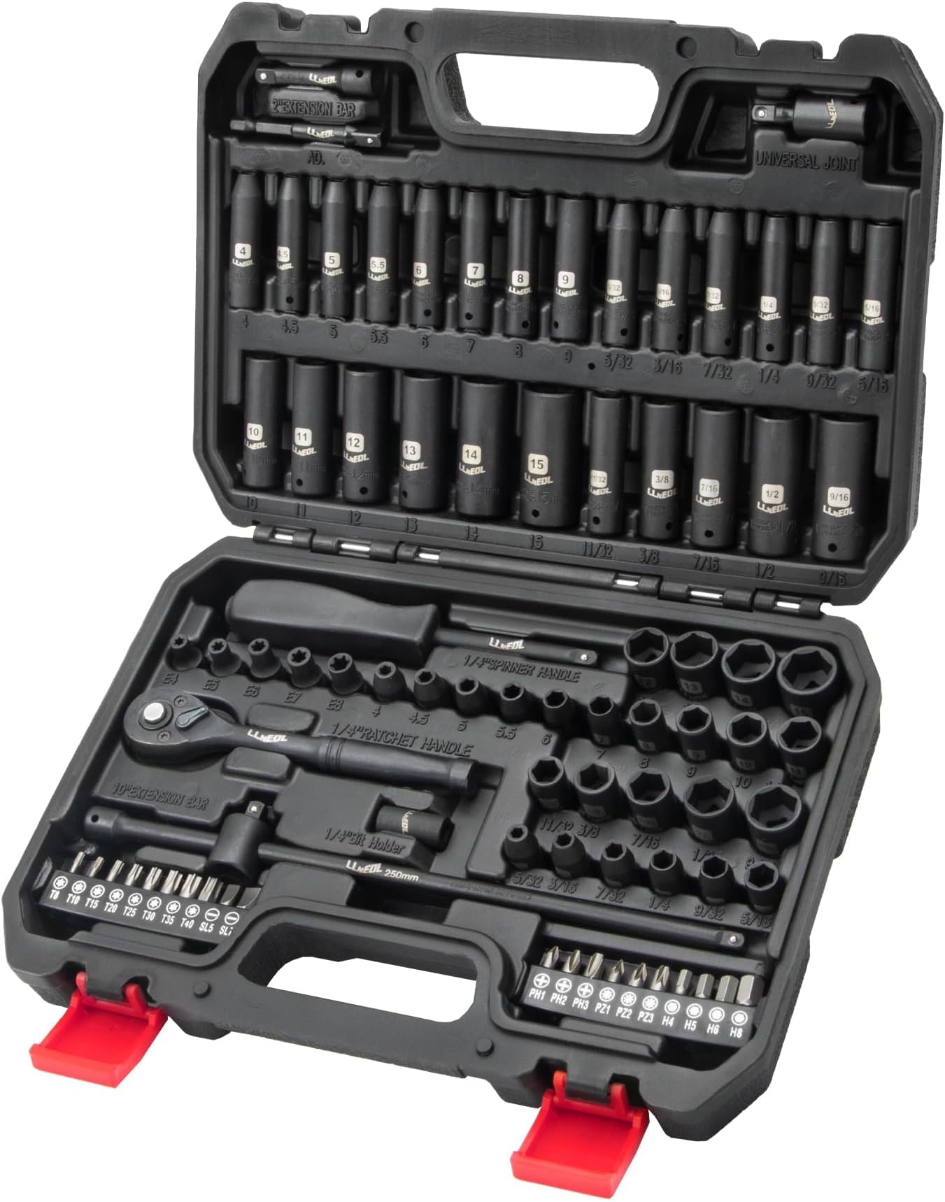 Steel Vision 1/4" Dr. Impact Socket Set Made with CrV Steel for Auto ...