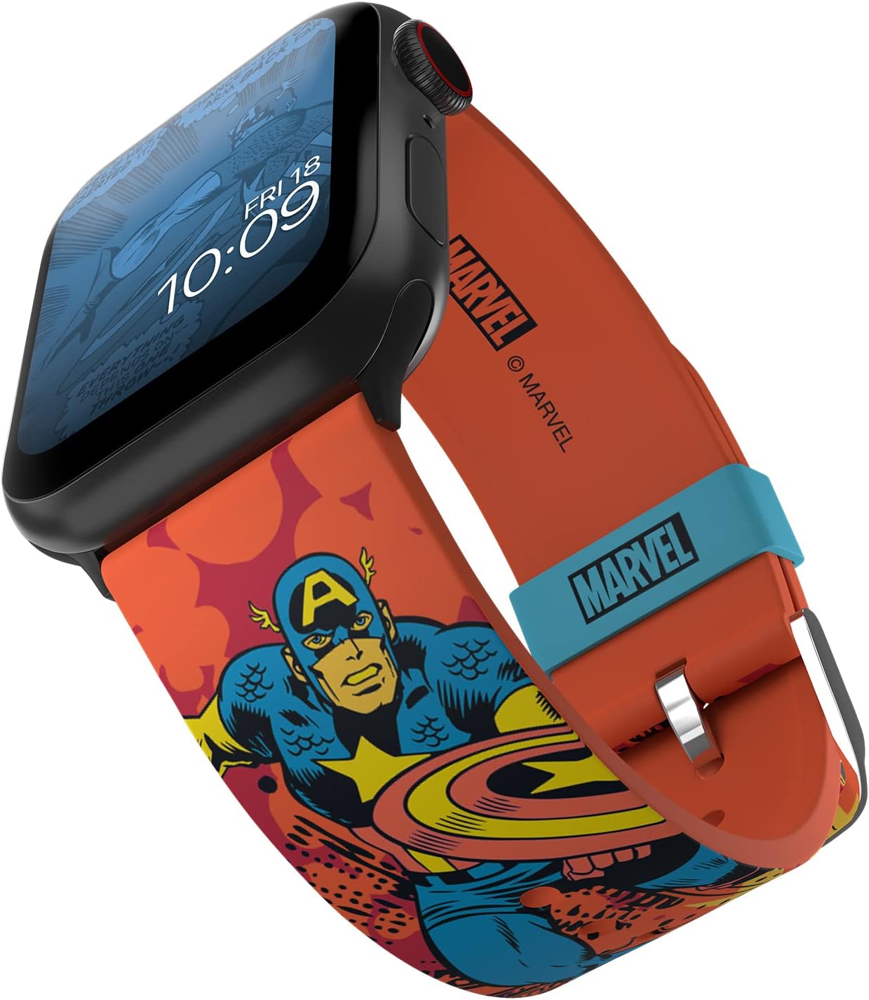 MARVEL – Captain America Black Light Smartwatch Strap – Officially ...
