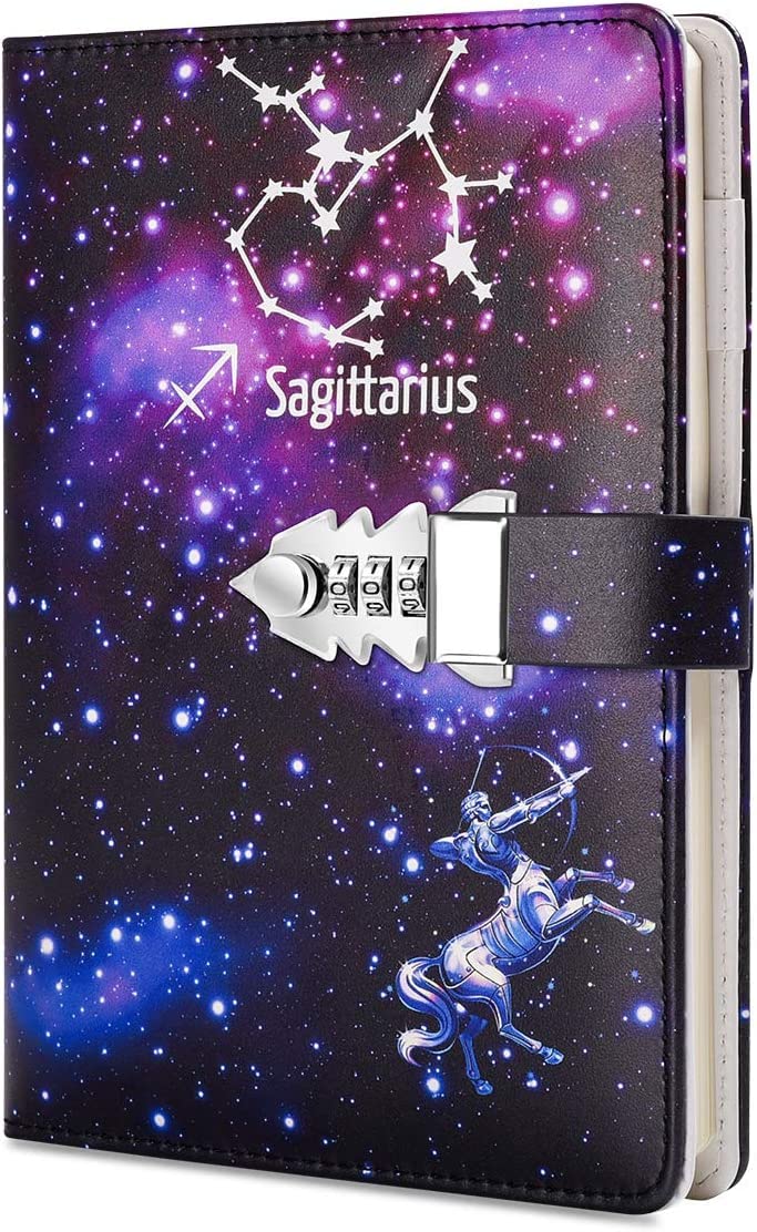 A5 Creative Password Lock Diary, PU Leather Journal with Combination ...