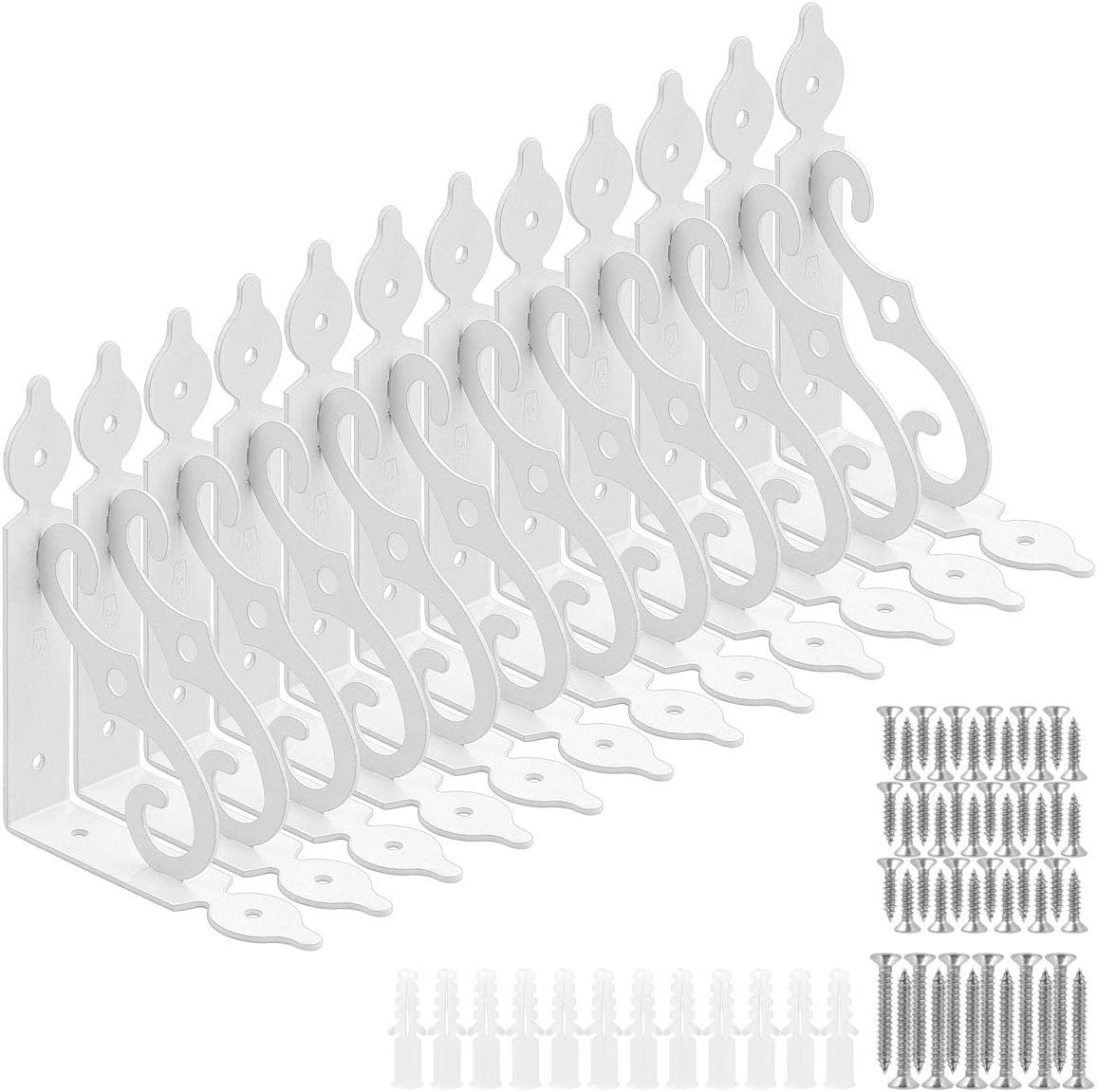 STARVAST 12 Pcs Heavy Duty Shelf Brackets, [Upgrade] 140 x 110mm ...