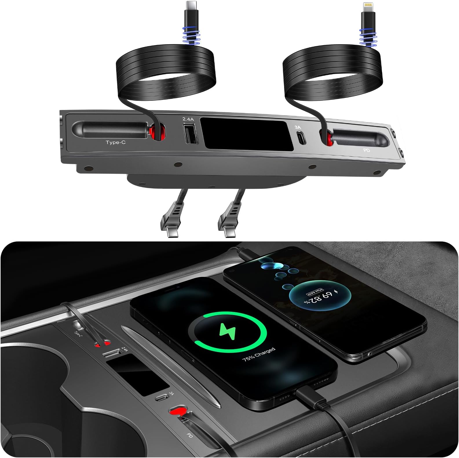 Amazon.com: XINTUO Center Console USB Hub Compatible for Tesla Model 3 ...