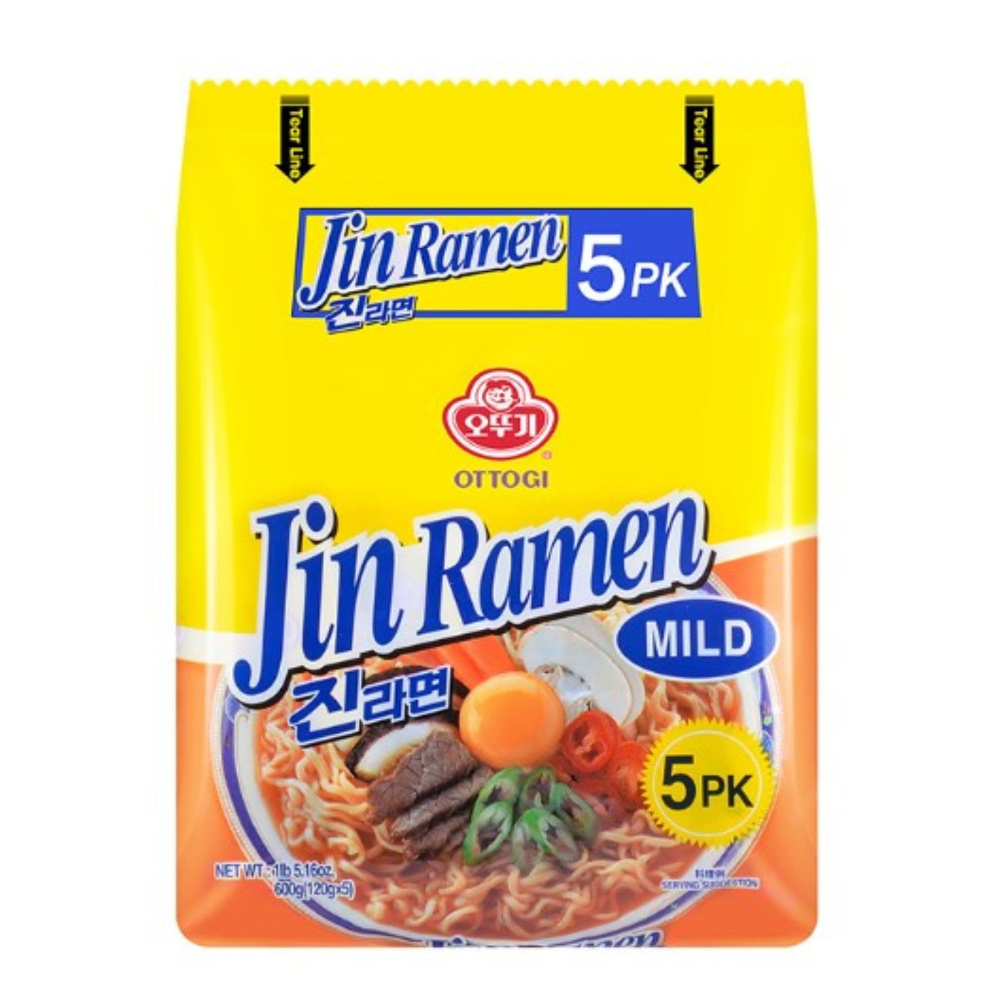 Sopa Instantánea Ramen Coreano Ottogi Jin Ramen Mild de Sabor Caldo de ...