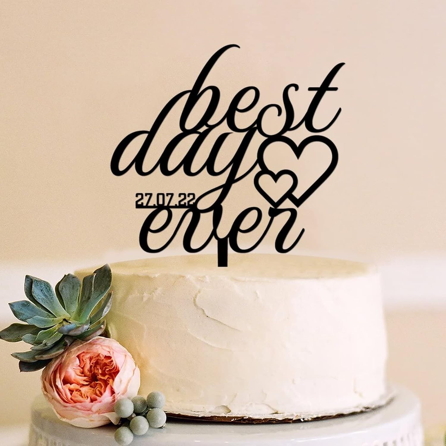 Amazon.com: Best Day Ever Cake Topper, Best Day Ever Sign, Calligraphy ...