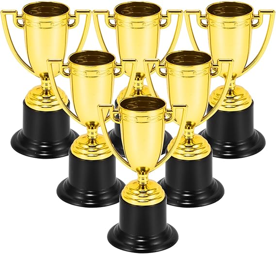 ZONKSTEE Trophies, 6pcs Trophies Medals Set Mini Winner Award Trophies ...