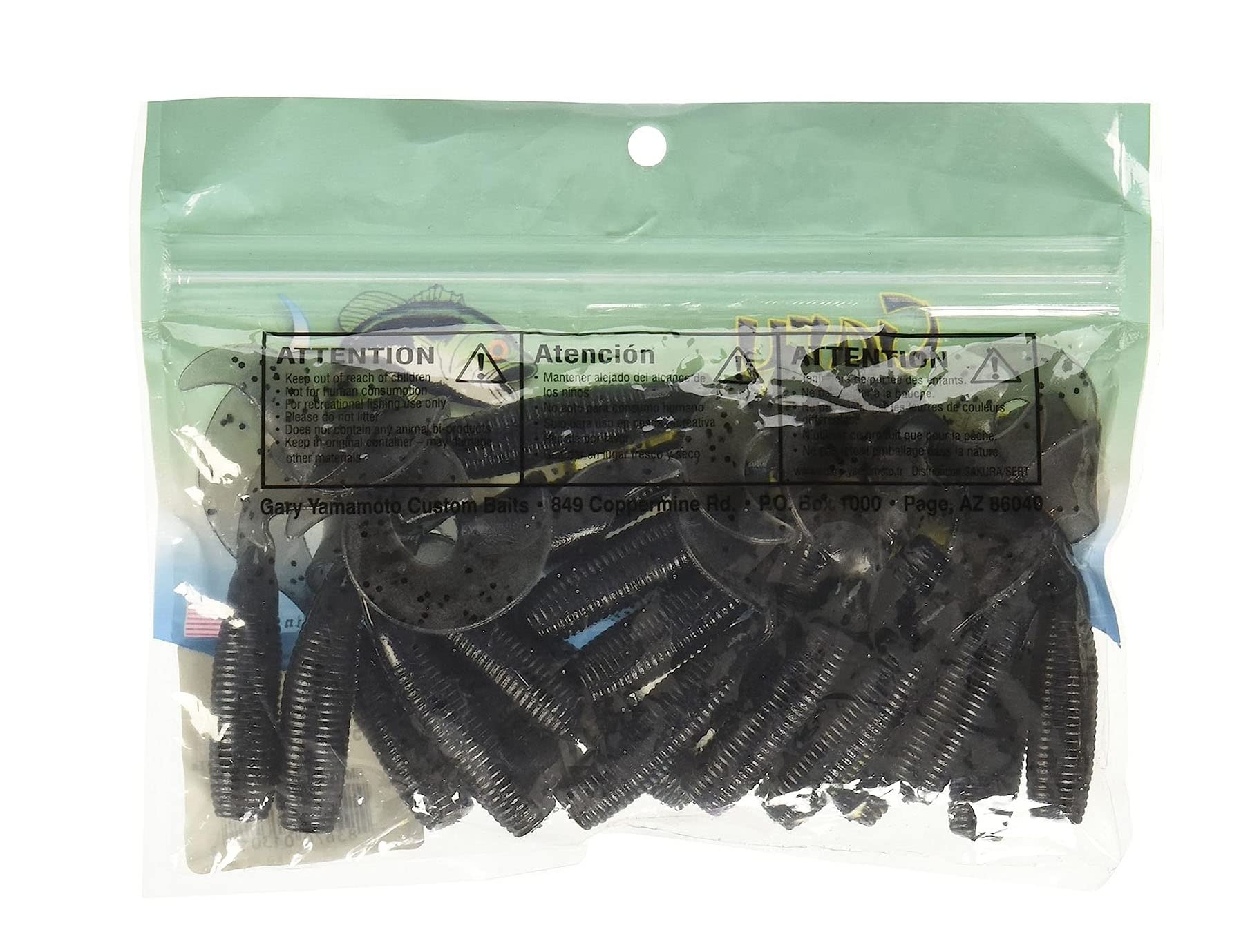 Snapklik.com : Yamamoto 5" Super GRUB Smoke W/Large Black Flake
