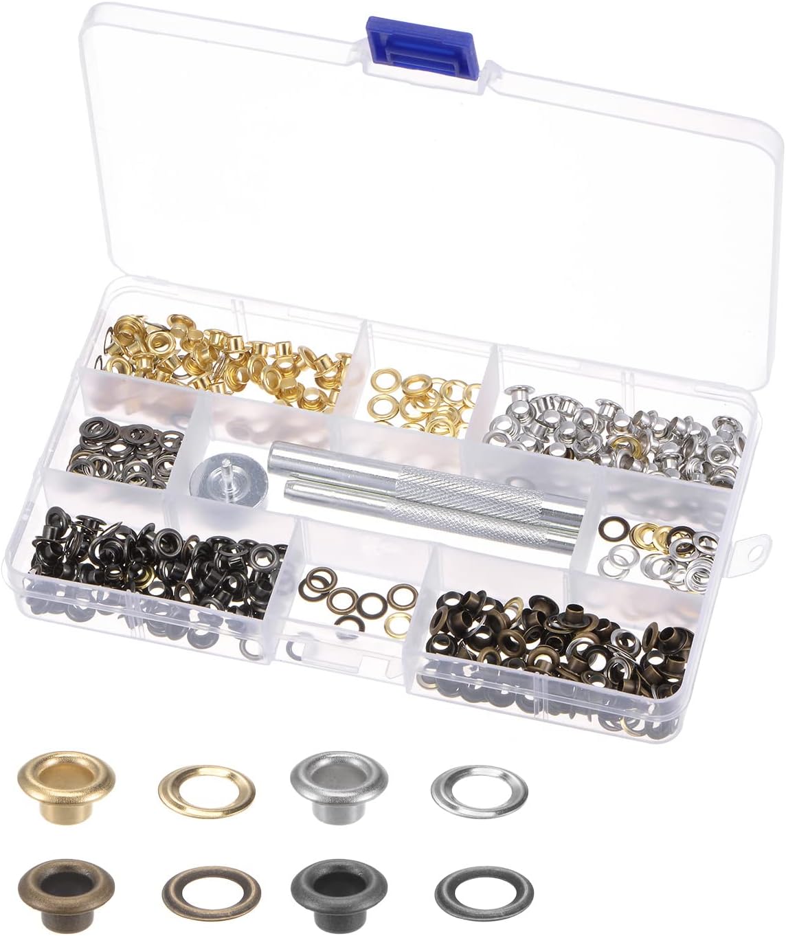 Amazon.com: HARFINGTON 200 Set Grommet Eyelets Grommet Tool Kit Multi ...