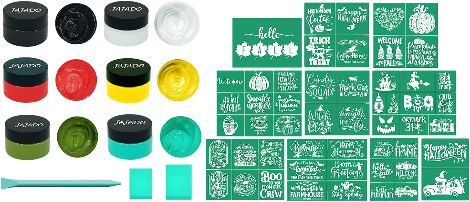 Amazon.com : JAJADO 11 Pcs Chalk Paste Paint for Stencil with Halloween ...