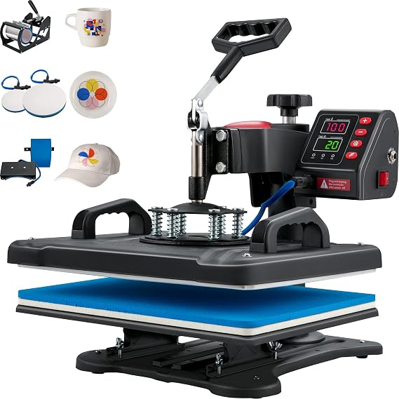 Amazon.com: VEVOR Heat Press, 5 in 1 Heat Press 12x15 Machine Machine ...